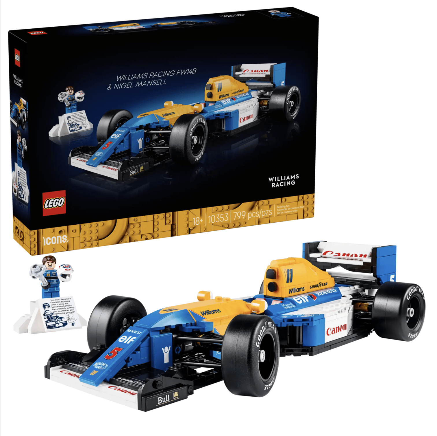 LEGO ICONS Williams Racing FW14B og Nigel Mansell - GaveShop.nu