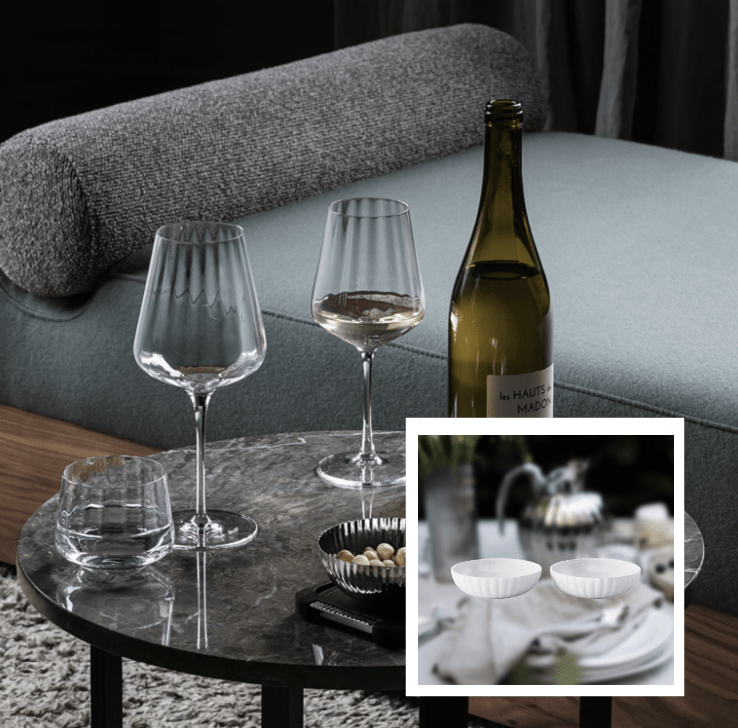 Georg Jensen Bernadotte Vinglas 12 stk. & Skåle 2 stk. - GaveShop.nu